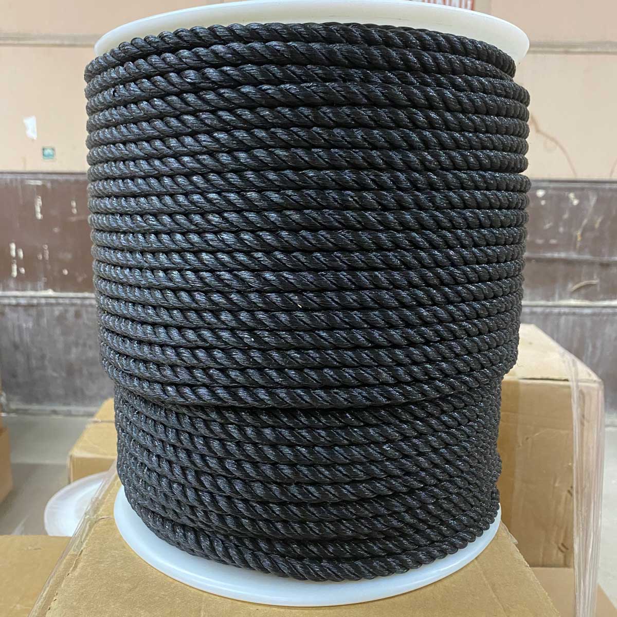3/8" Black 3-Strand Twisted Polypropylene – Phoenix Rope & Cordage